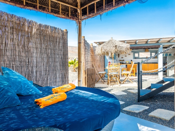 Sea view glamping in a yurt by the beach in Lanzarote