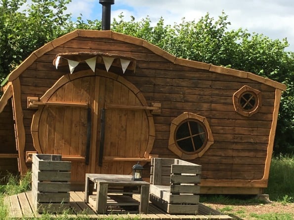 Hobbit house glamping in manor house grounds in Yorkshire